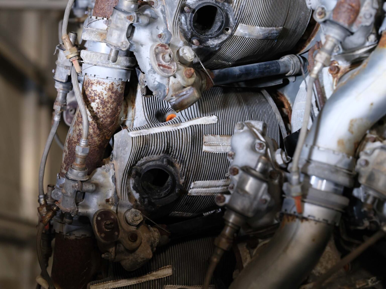 A 71.5 Liter 4,300 BHP Pratt & Whitney R-4360 Wasp Major 28 Cylinder Engine