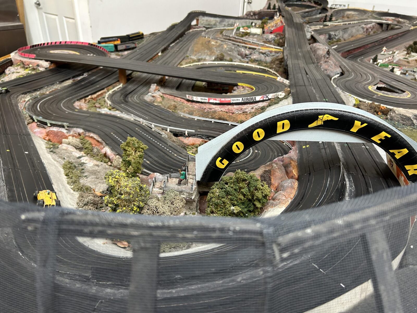 A 16 Foot Wide Slot Car Raceway (And Model Railroad Track)
