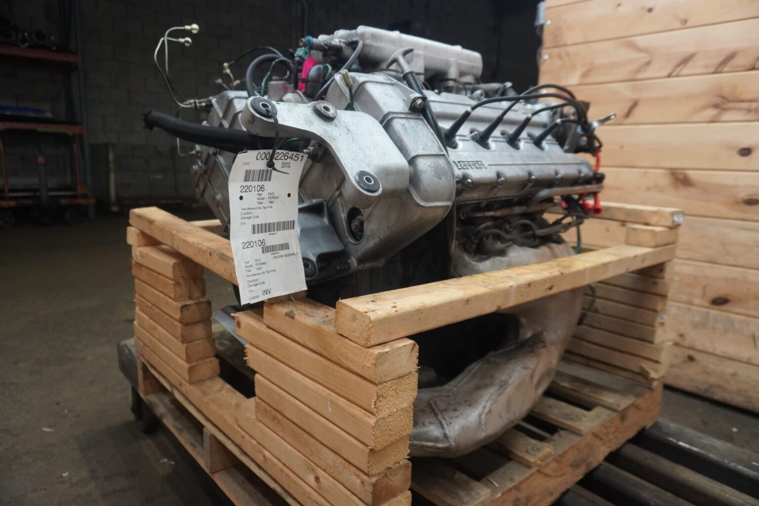 Crated And Ready! A Ferrari 308 GTSi V8 Engine + Transmission