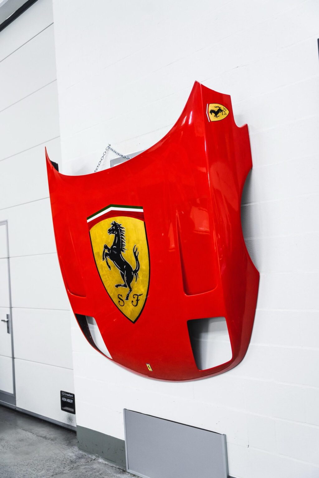 A Ferrari 456 Hood Wall Hanging Display
