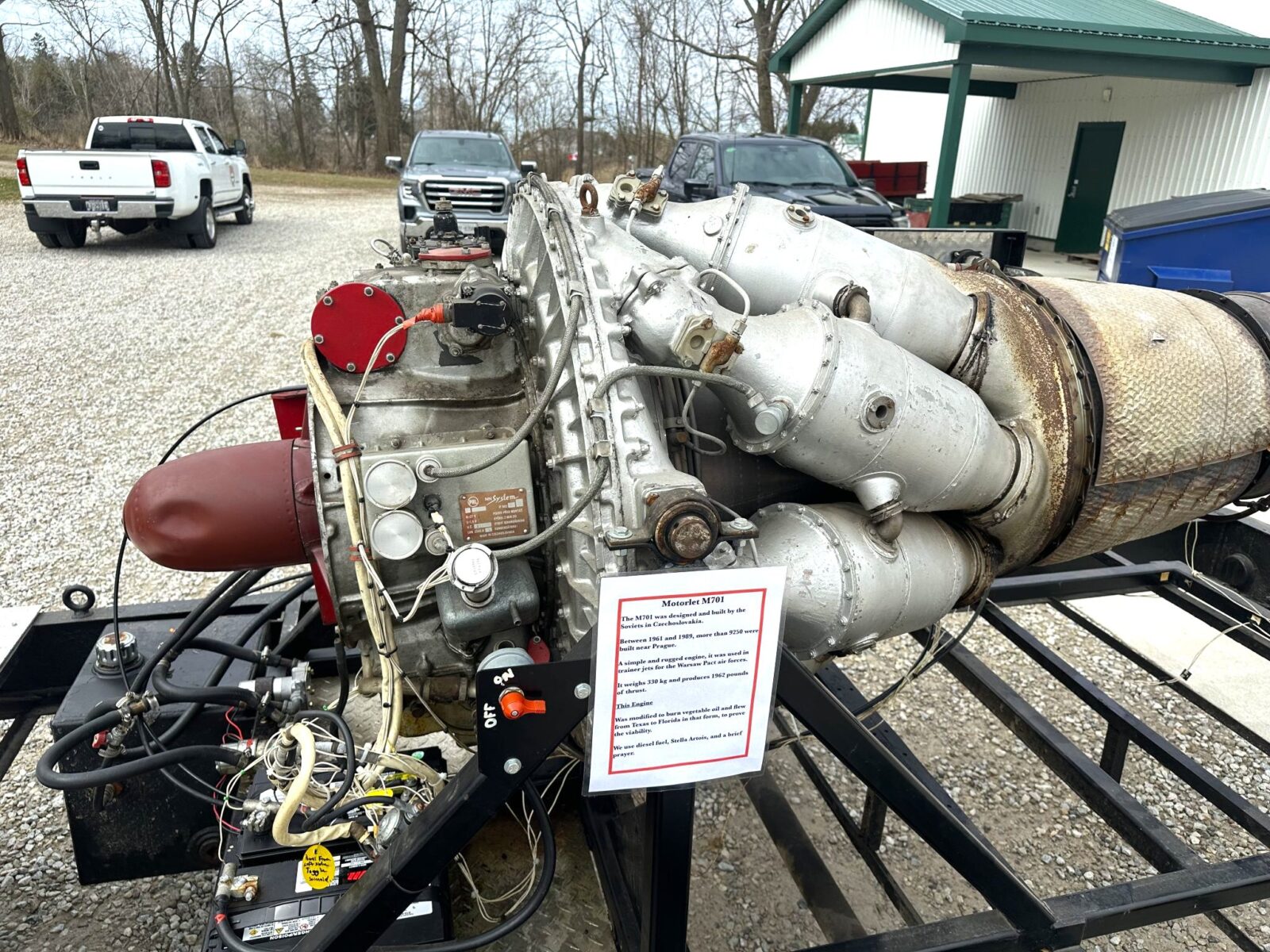 A Motorlet M-701 Turbojet Engine On A Test Run Trailer