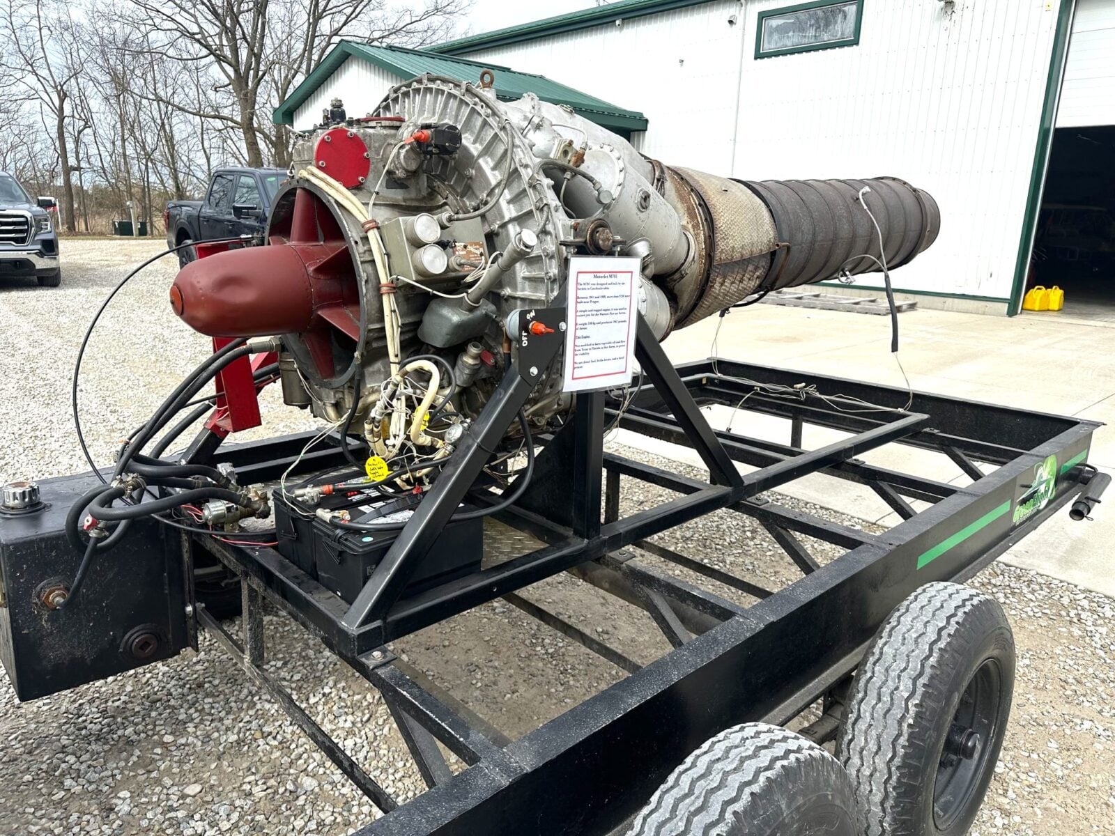 A Motorlet M-701 Turbojet Engine On A Test Run Trailer