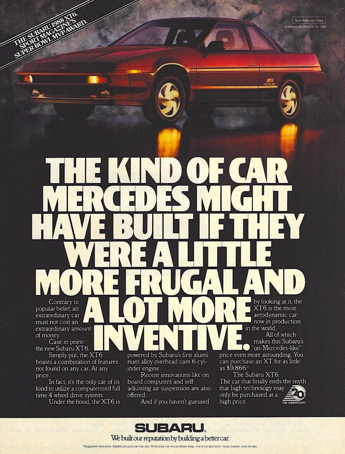 The AWD Subaru XT Turbo: The Most Aerodynamic Car In The USA (In 1985)