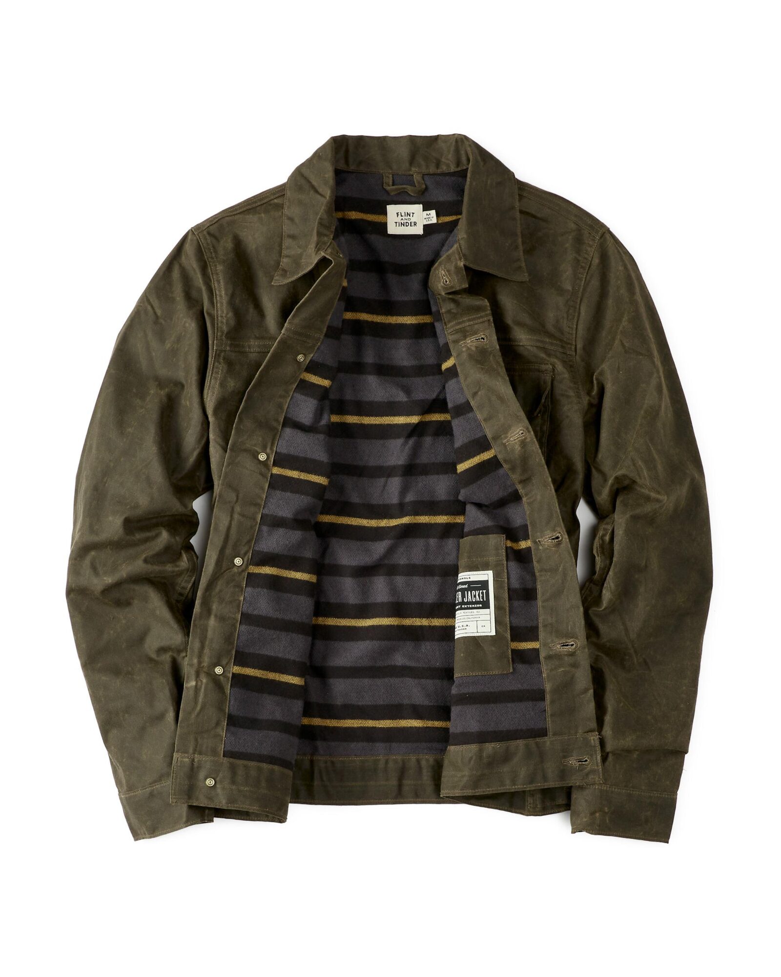 100% Made In The USA: The Flint And Tinder Flannel-Lined Waxed Trucker ...