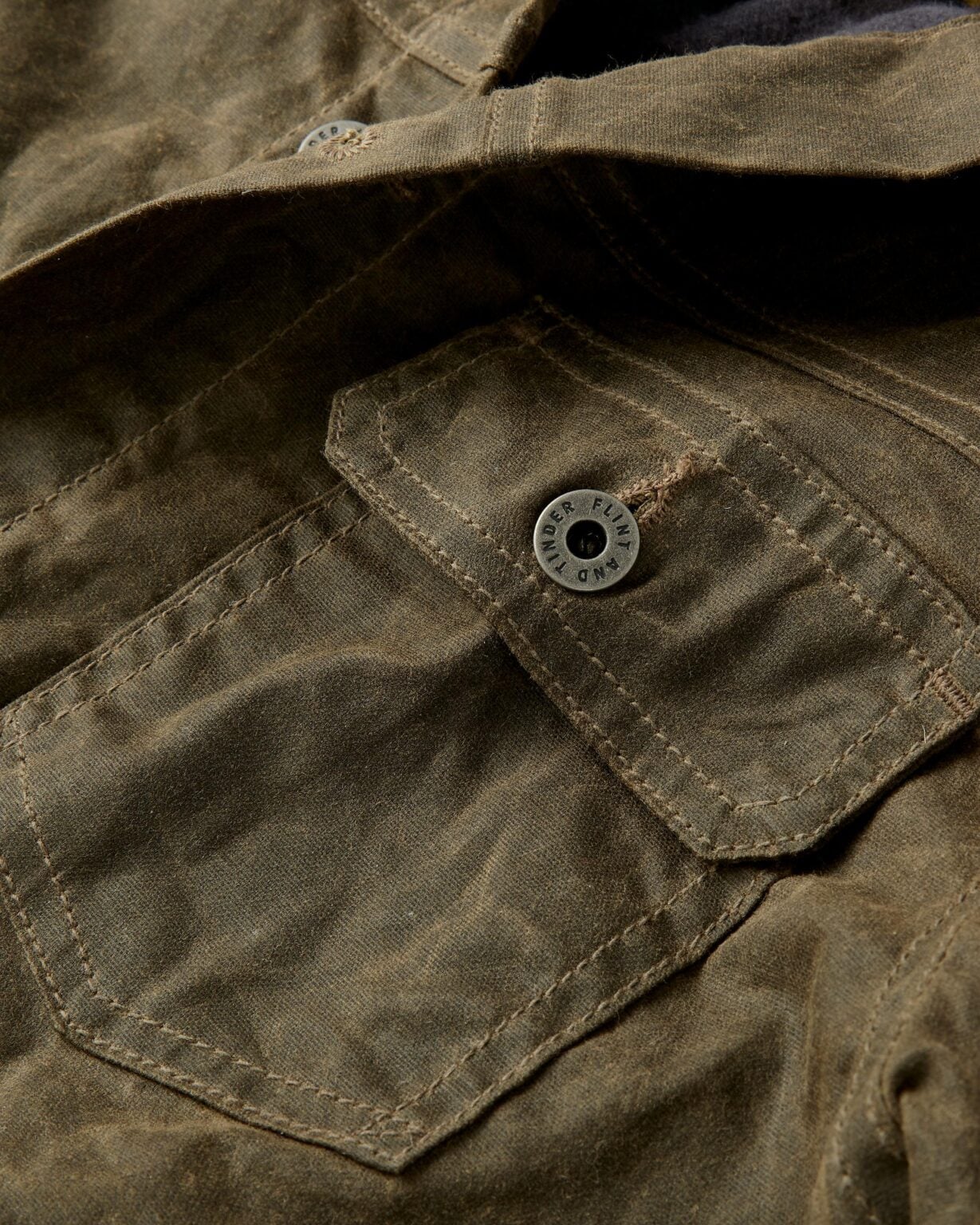 100% Made In The USA: The Flint And Tinder Flannel-Lined Waxed Trucker ...