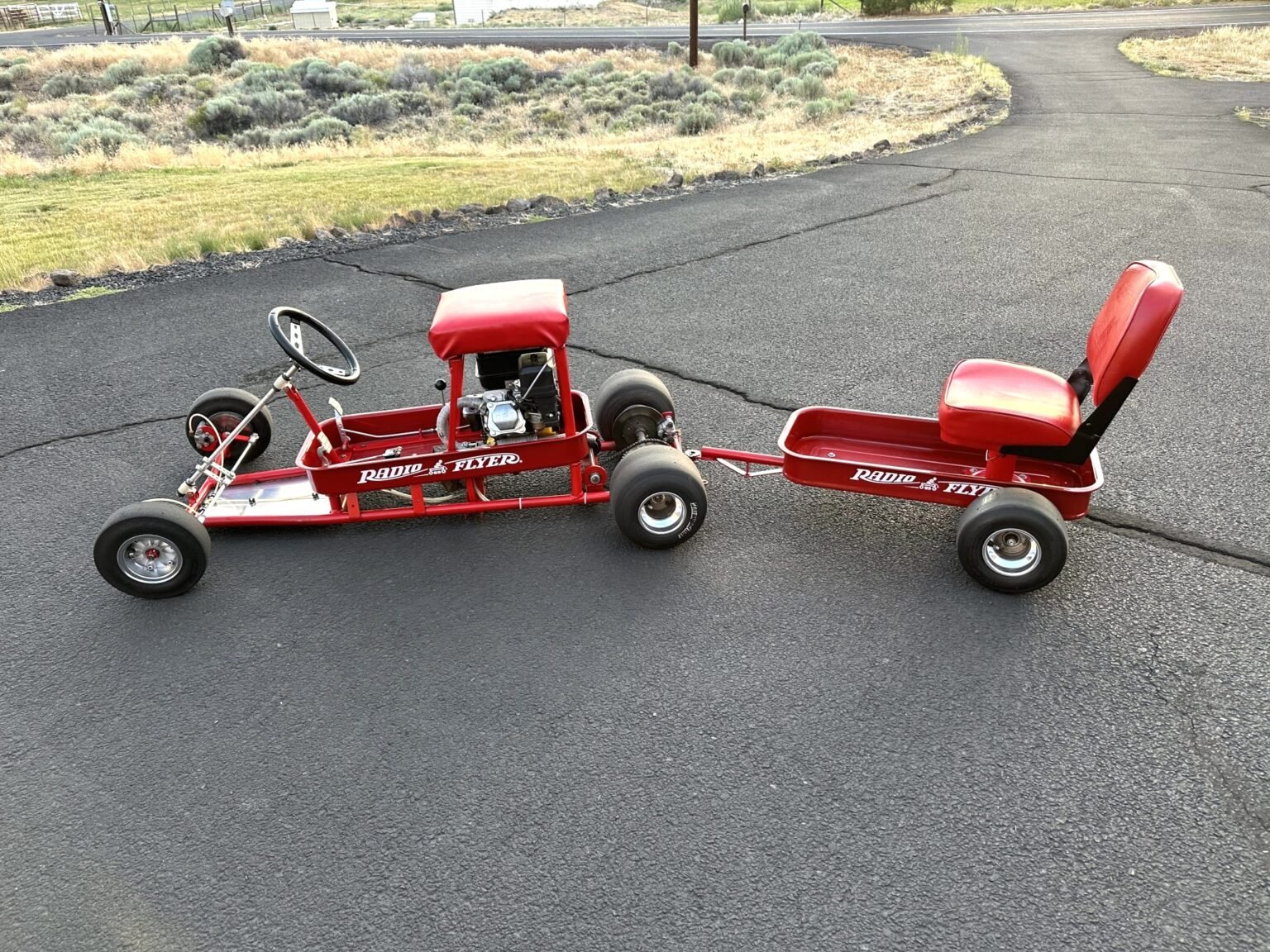 For Sale: A Radio Flyer Wagon Go-Kart (With Trailer)