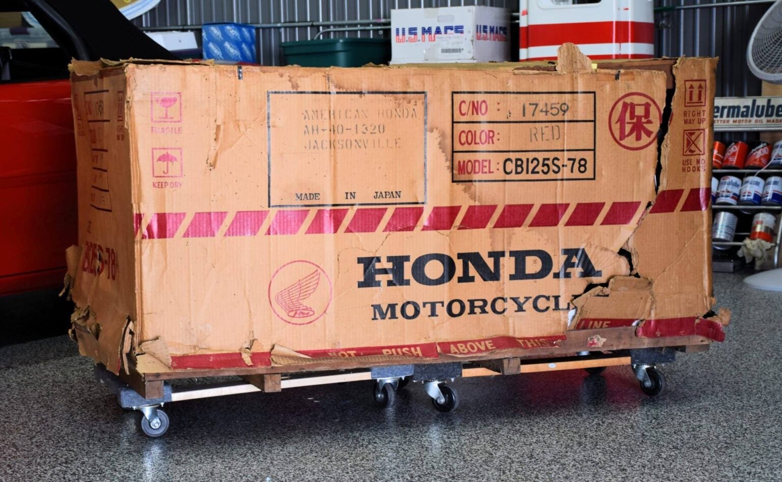 Still In The Factory Crate! A Pair Of Matching 1978 Honda Motorcycles