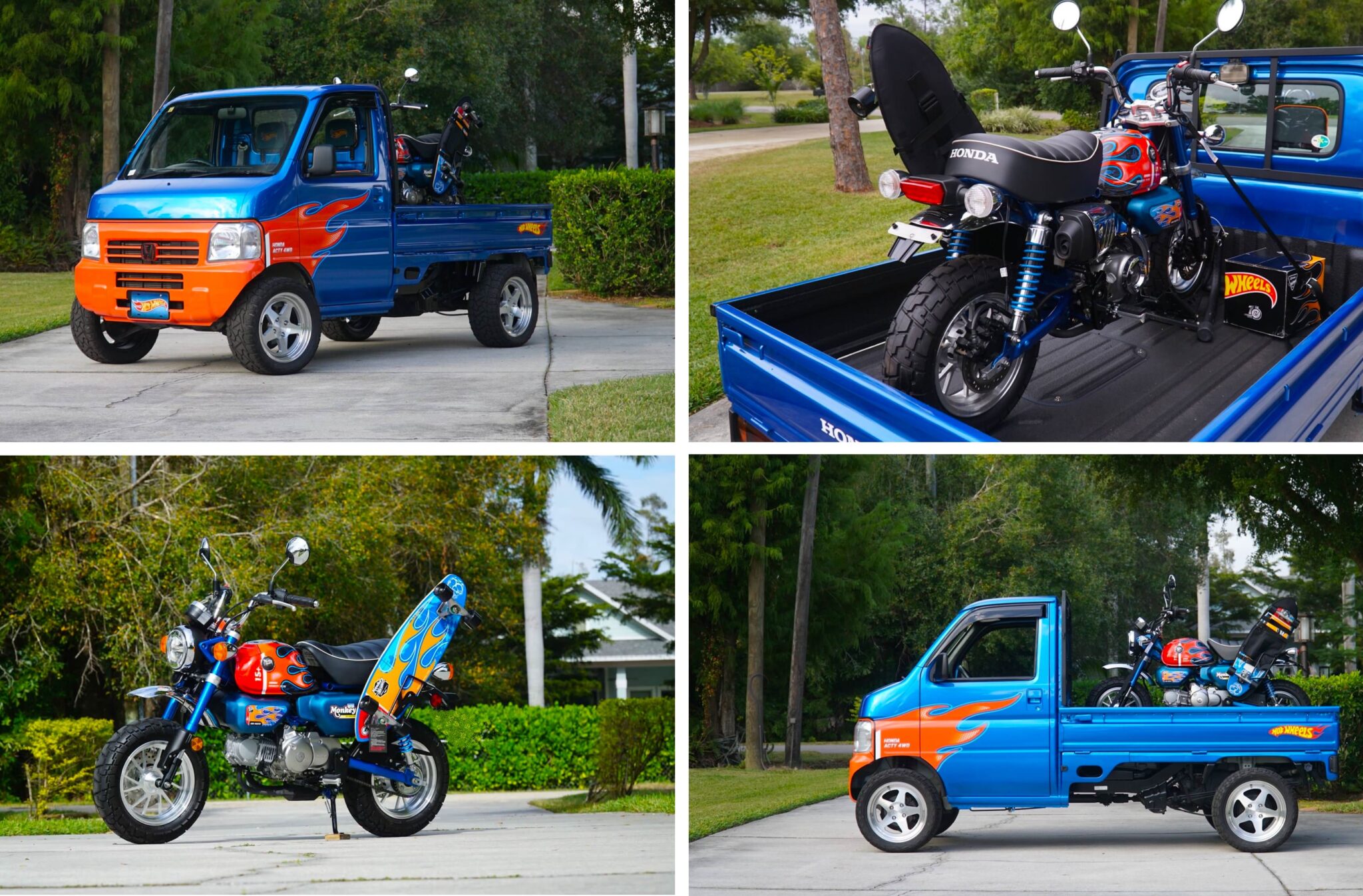 Package Deal: A Hot Wheels Honda ACTY 4x4 + Honda Monkey Bike